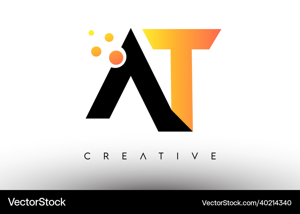 At black orange letter logo design icon Royalty Free Vector