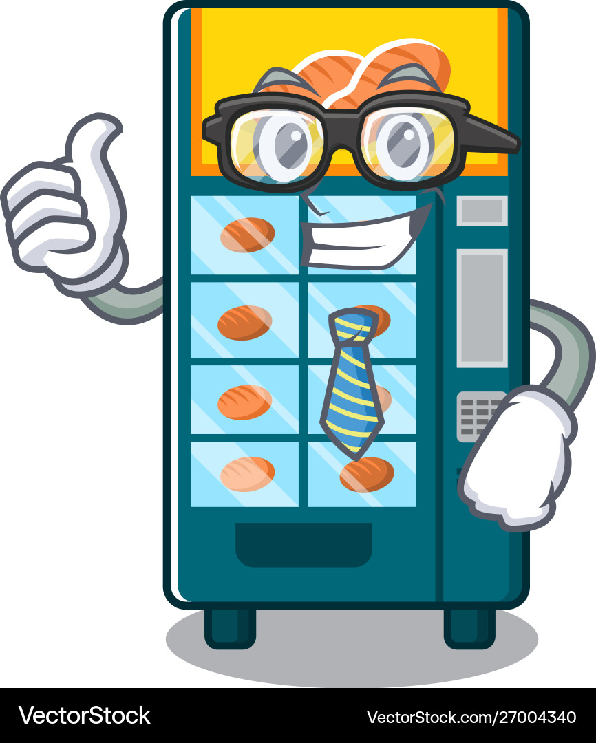 Businessman bakery vending machine in character Vector Image