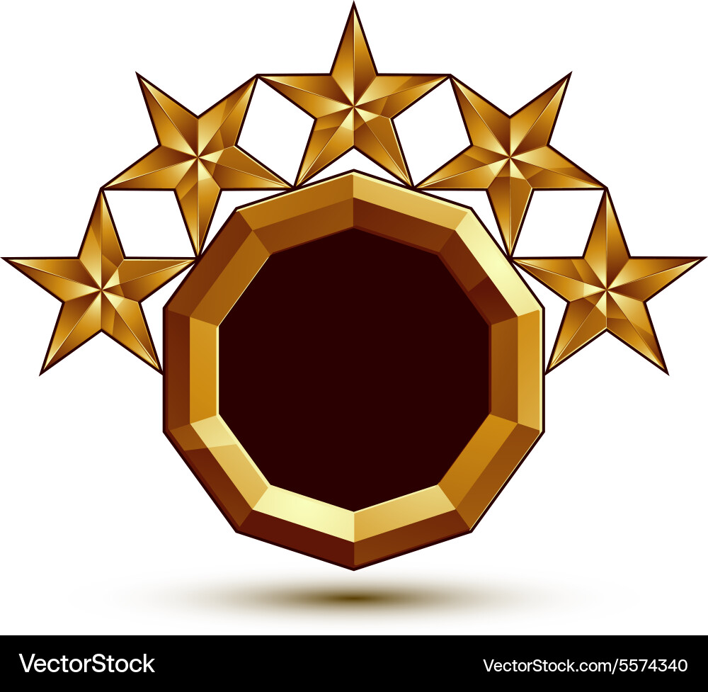 Geometric classic golden element isolated on white