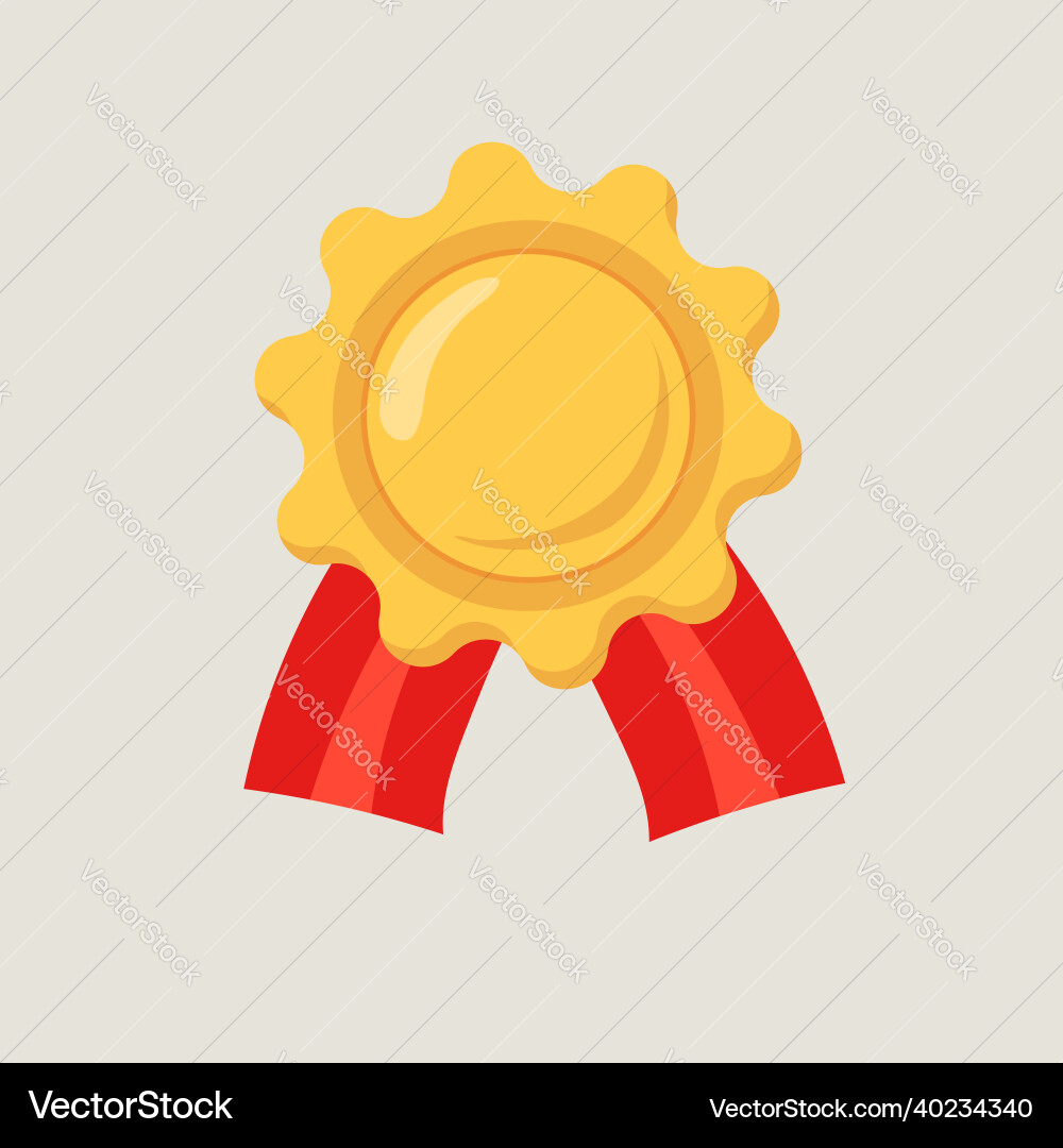 Golden award for winner flat design Royalty Free Vector