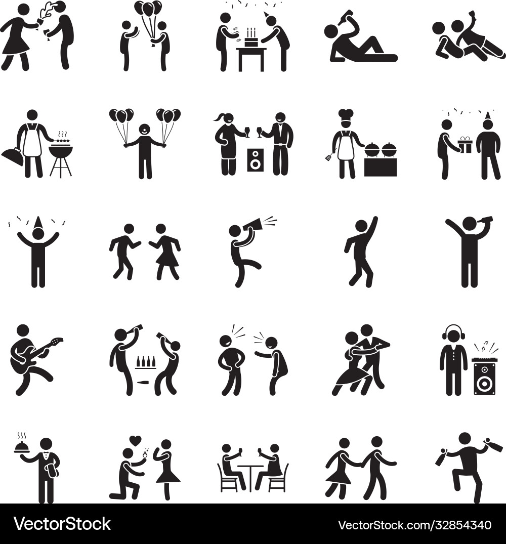 Party human pictograms Royalty Free Vector Image