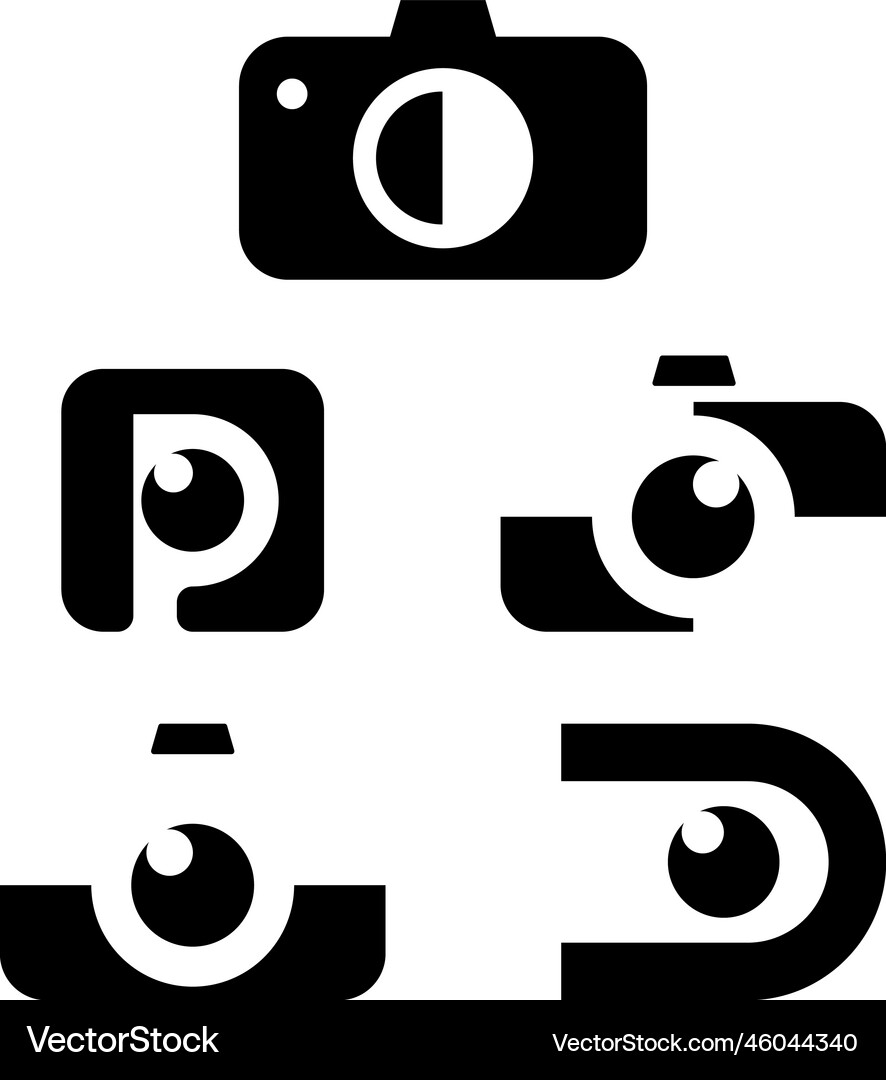 Pics camera logo design Royalty Free Vector Image