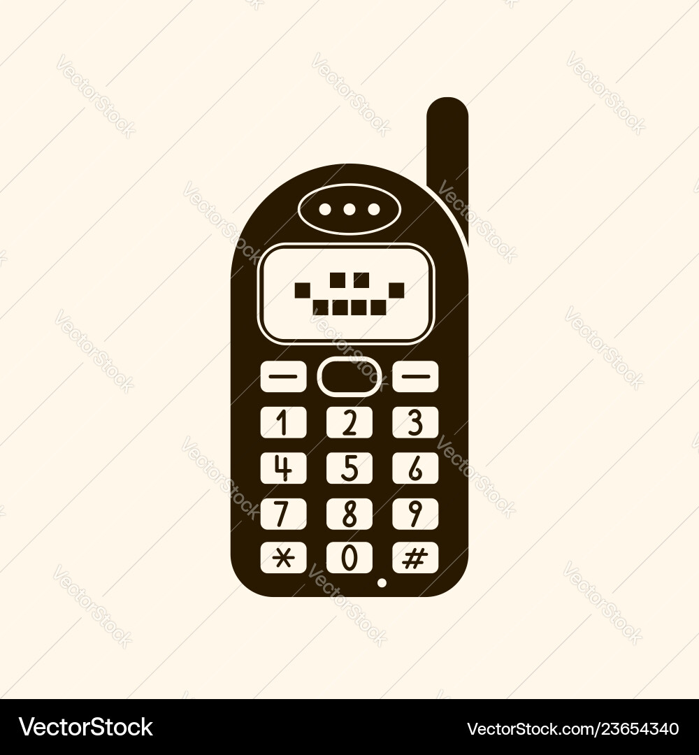 Retro vintage mobile phone icon Royalty Free Vector Image