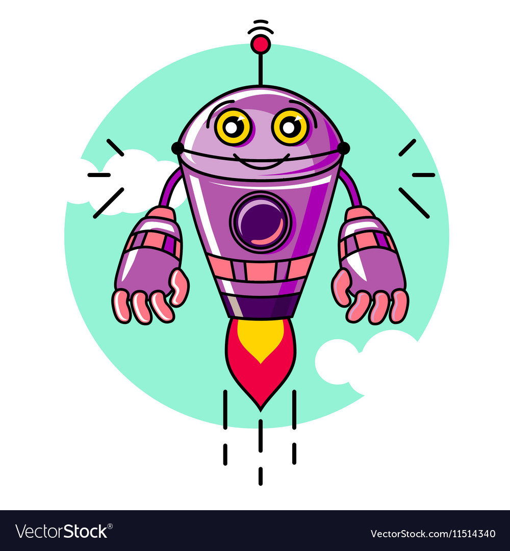 Robot isolated on a white background in cartoon Vector Image