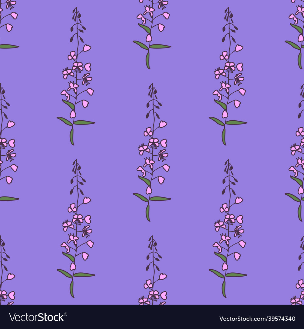 Seamless fireweed pattern Royalty Free Vector Image