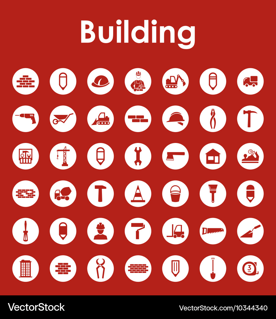 Set of building simple icons Royalty Free Vector Image