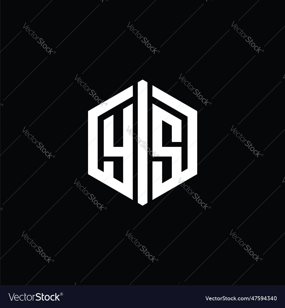 Ys letter logo monogram hexagon shape Royalty Free Vector
