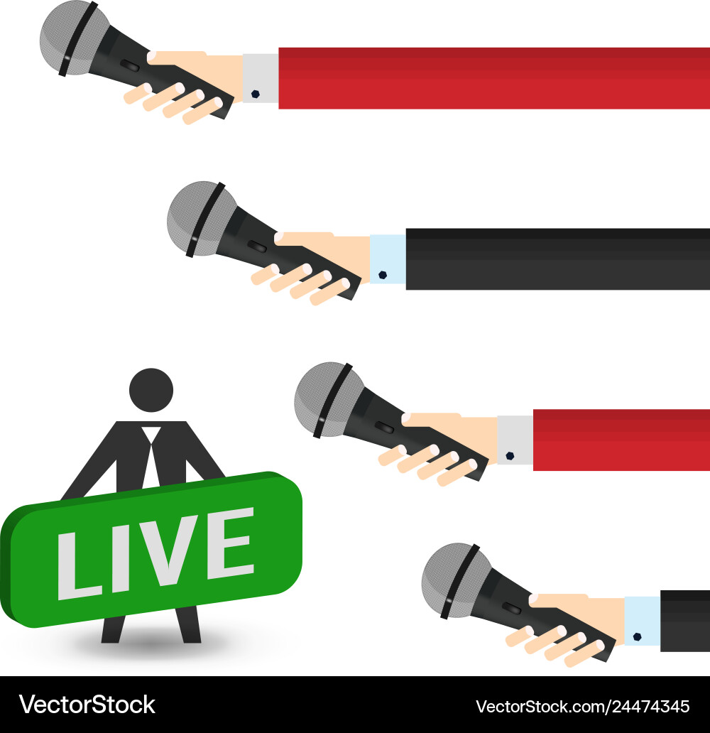 A live report from the microphone in air Vector Image