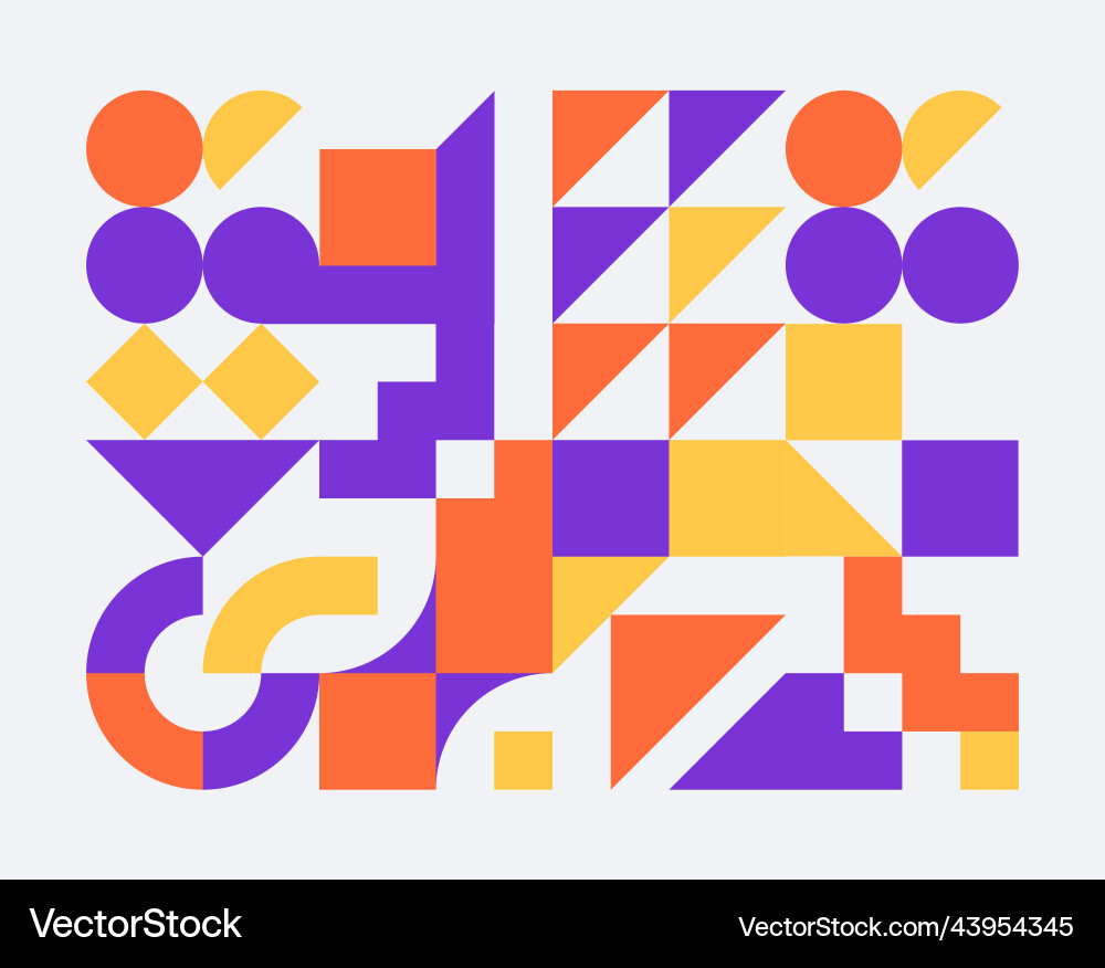 Bauhaus shapes background geometric modern Vector Image