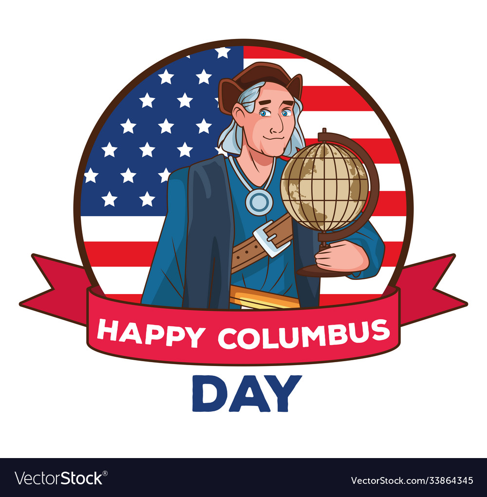 Columbus day celebration scene christopher Vector Image