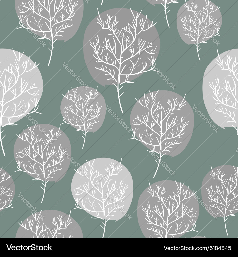 Gray abstract trees seamless background pattern Vector Image