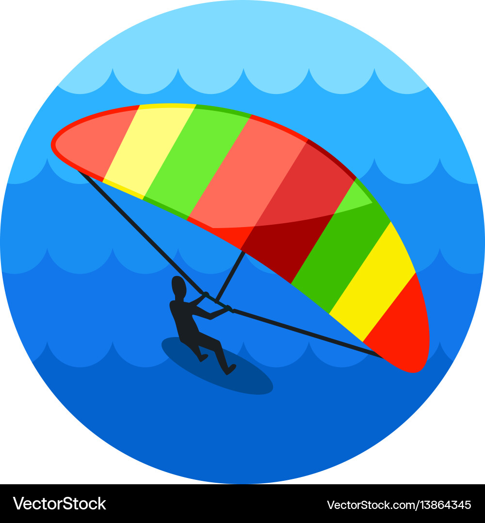 Kite boarding surfing icon summer vacation Vector Image