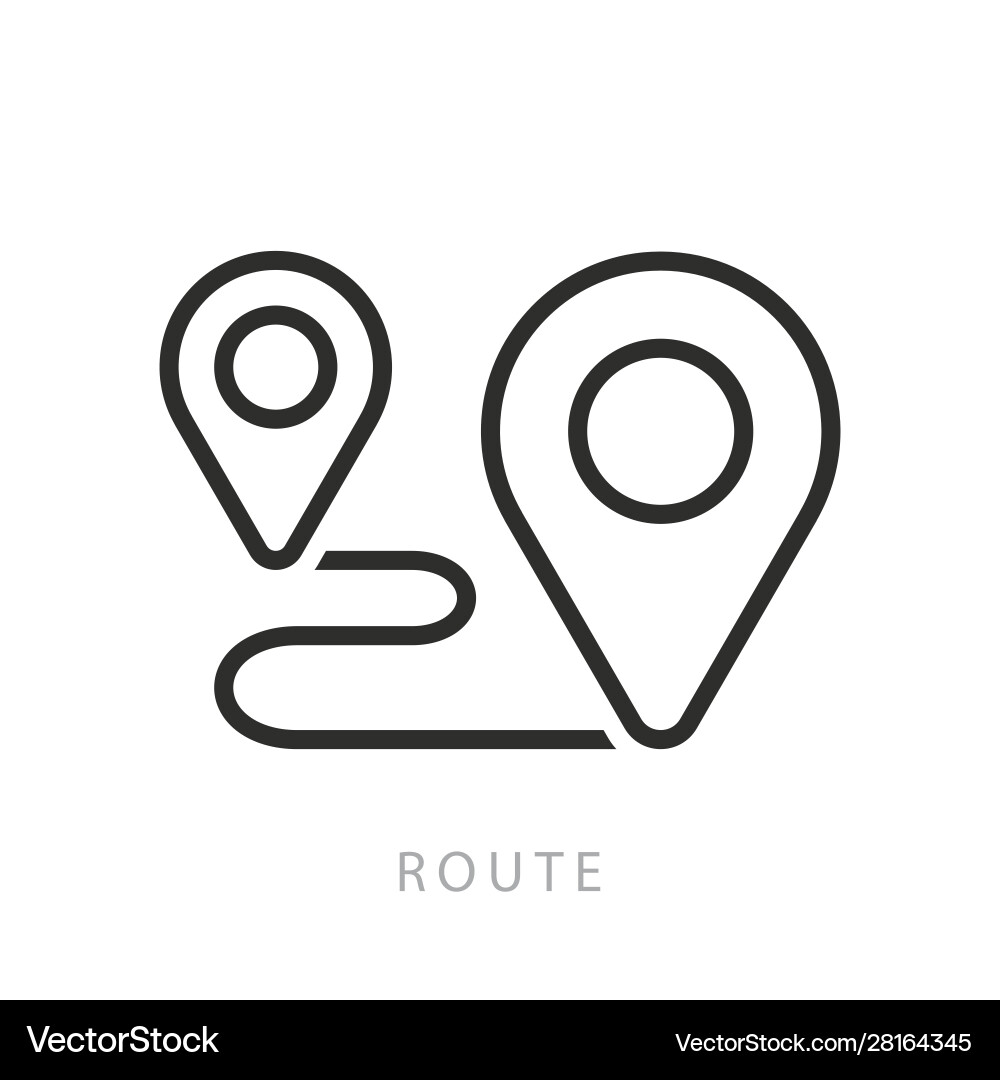 Route icon or logo in modern line style Royalty Free Vector