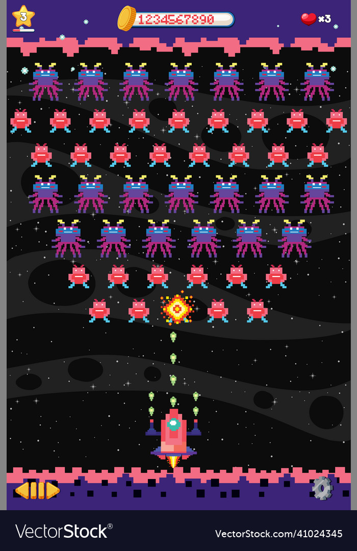 Space game user interface template Royalty Free Vector Image