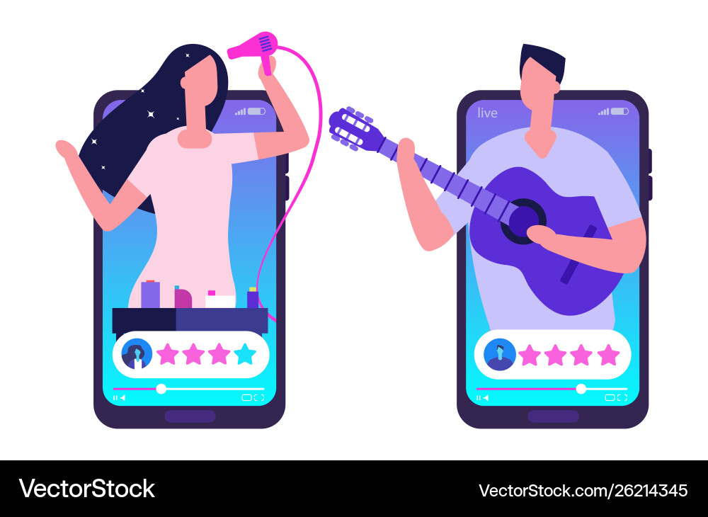 Streaming blogging app beauty and Royalty Free Vector Image