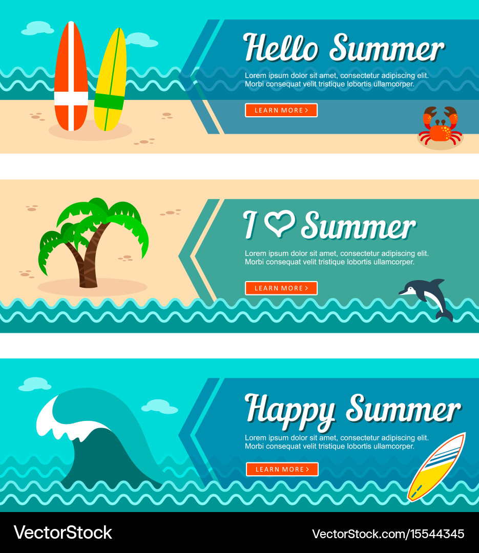 Travel and vacation banners Royalty Free Vector Image