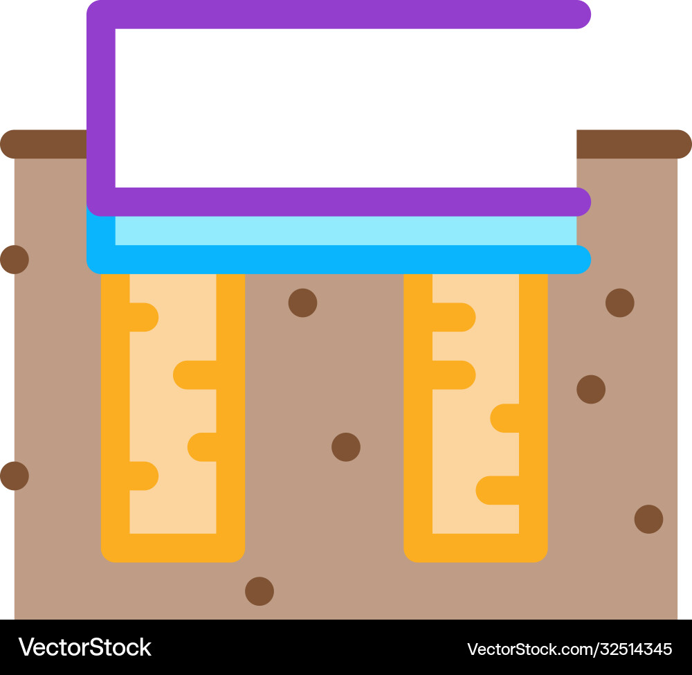 Wooden foundation icon outline Royalty Free Vector Image