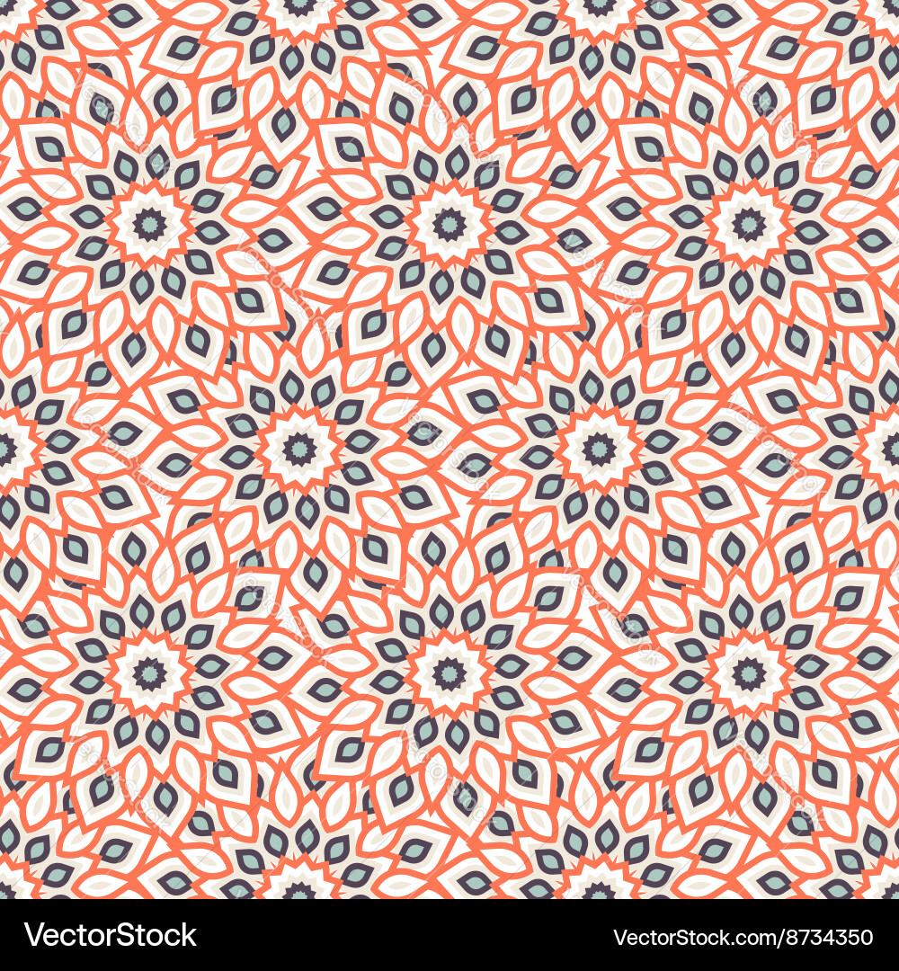 Arabic ornament with abstract flowers Royalty Free Vector