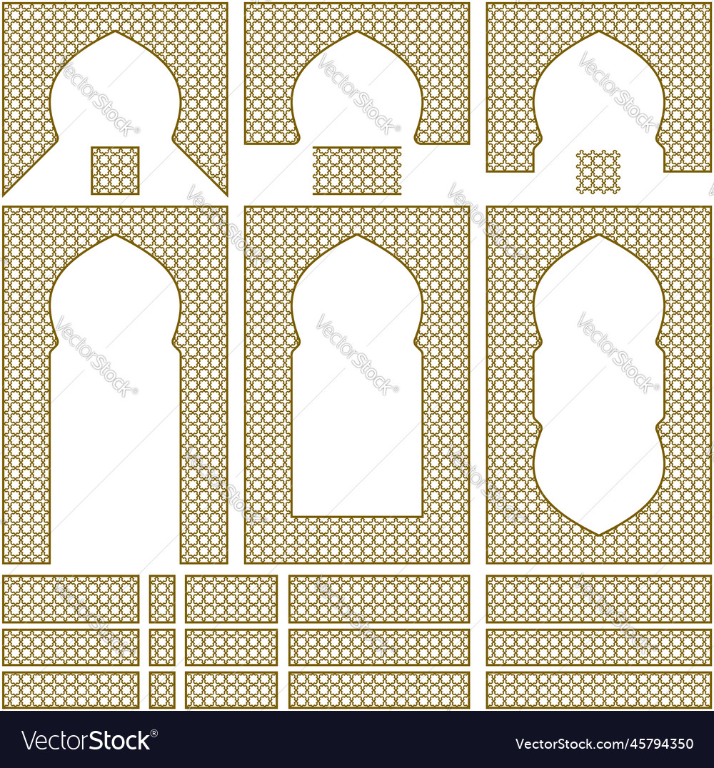 Arches frames and additional design elements Vector Image