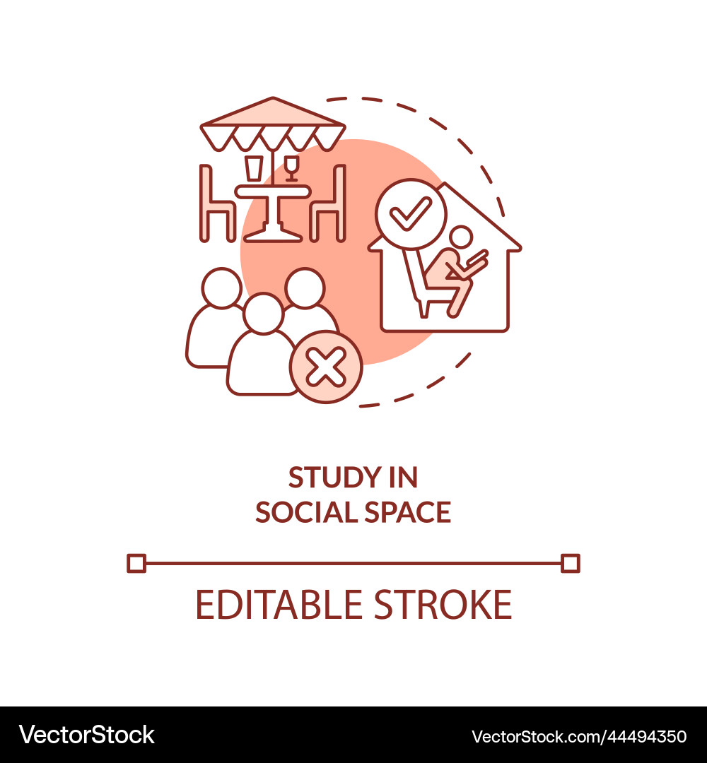 Avoid studying in social place concept terracotta Vector Image