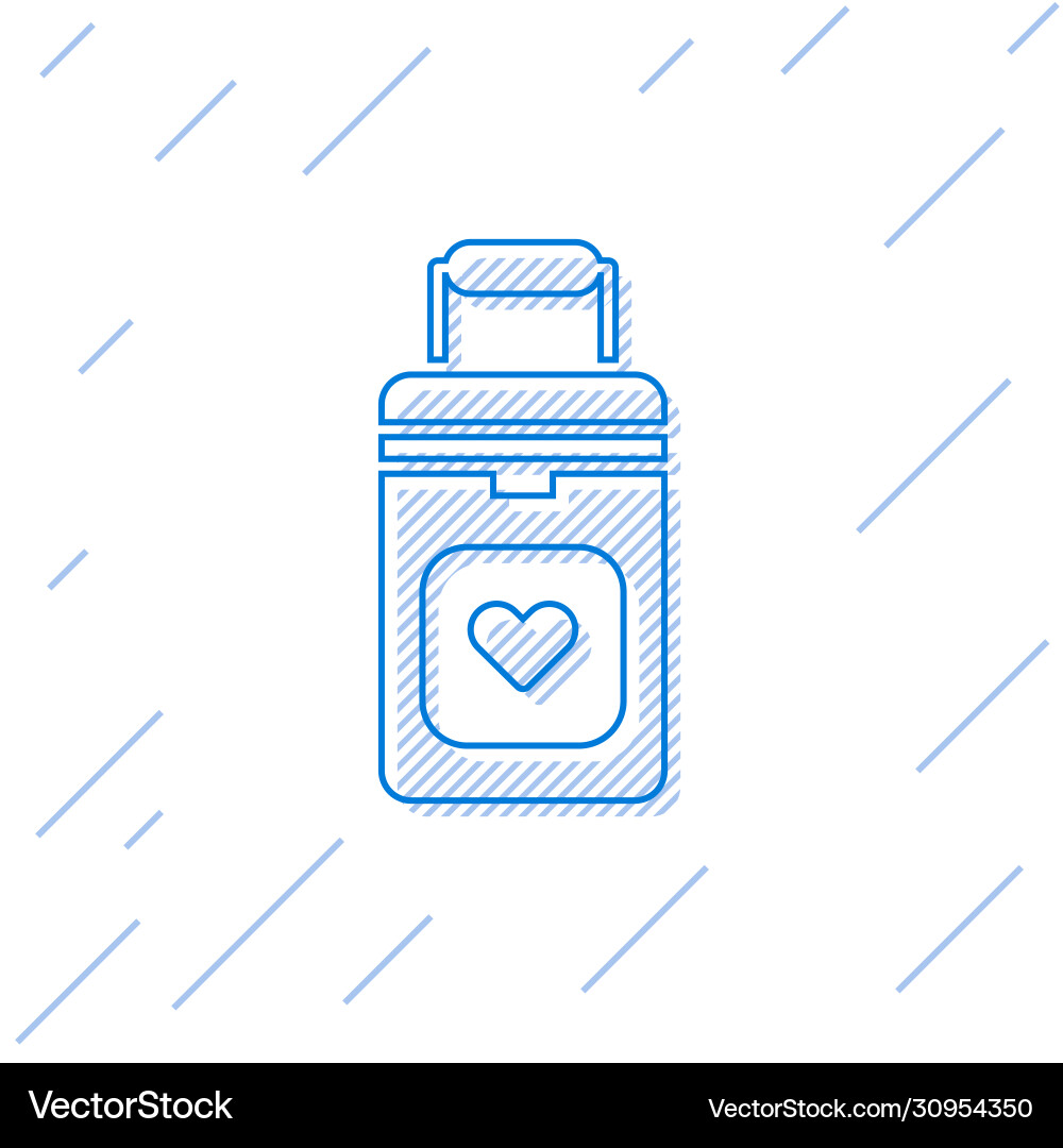 Blue line cooler box for human organs Royalty Free Vector