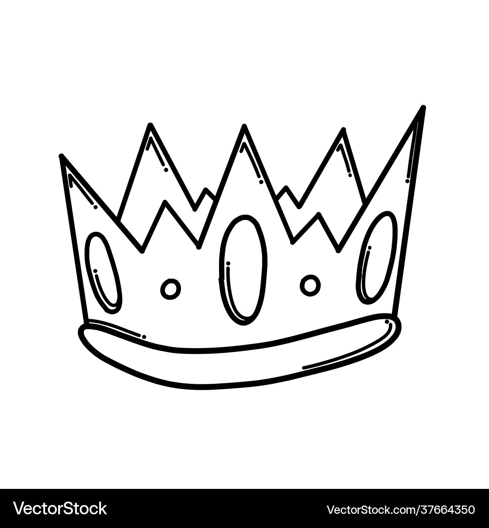 Crown doodle icon drawing sketch hand drawn Vector Image