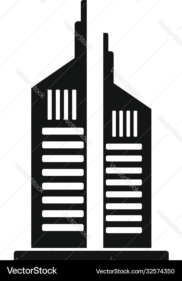 Famous dubai building icon simple style Royalty Free Vector