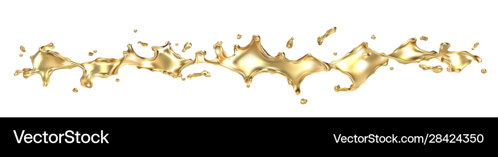 Golden splash with drops realistic Royalty Free Vector Image