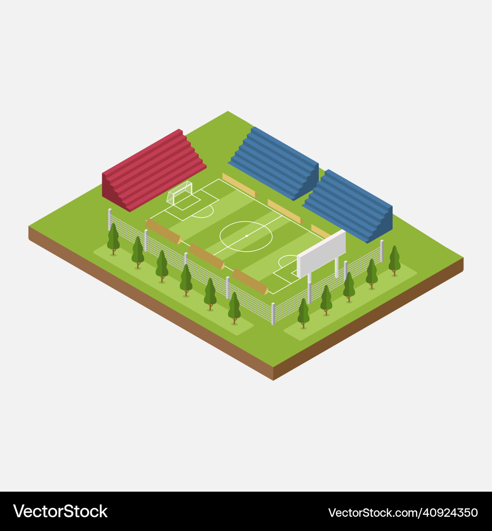 Isometric soccer field stadium Royalty Free Vector Image