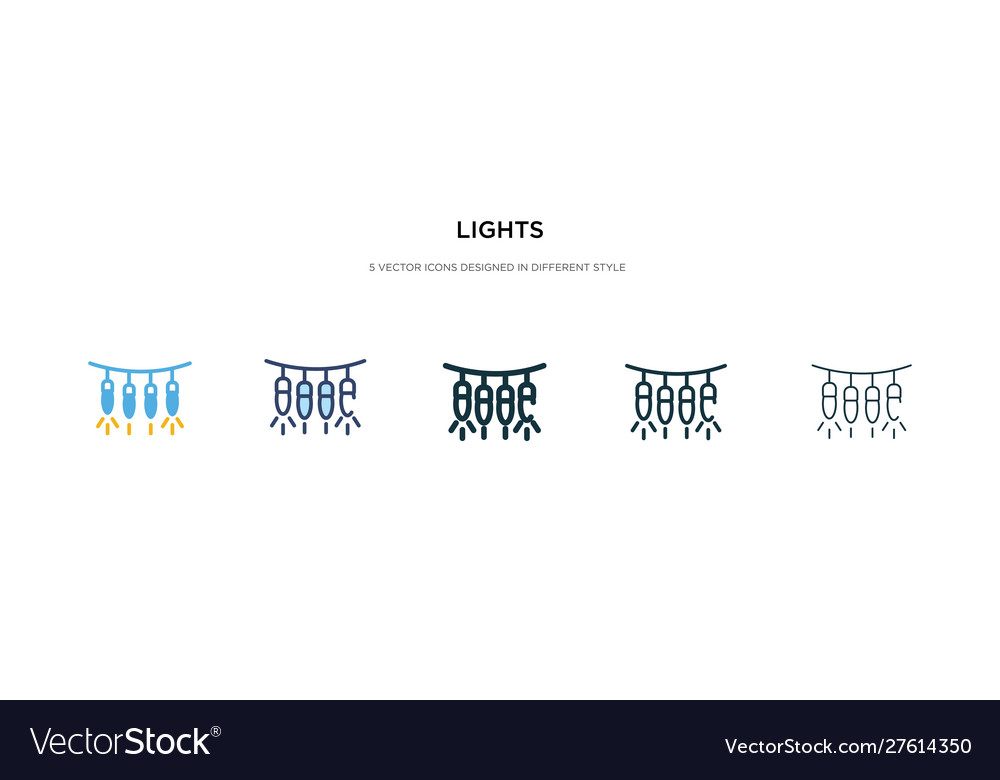Lights icon in different style two colored Vector Image