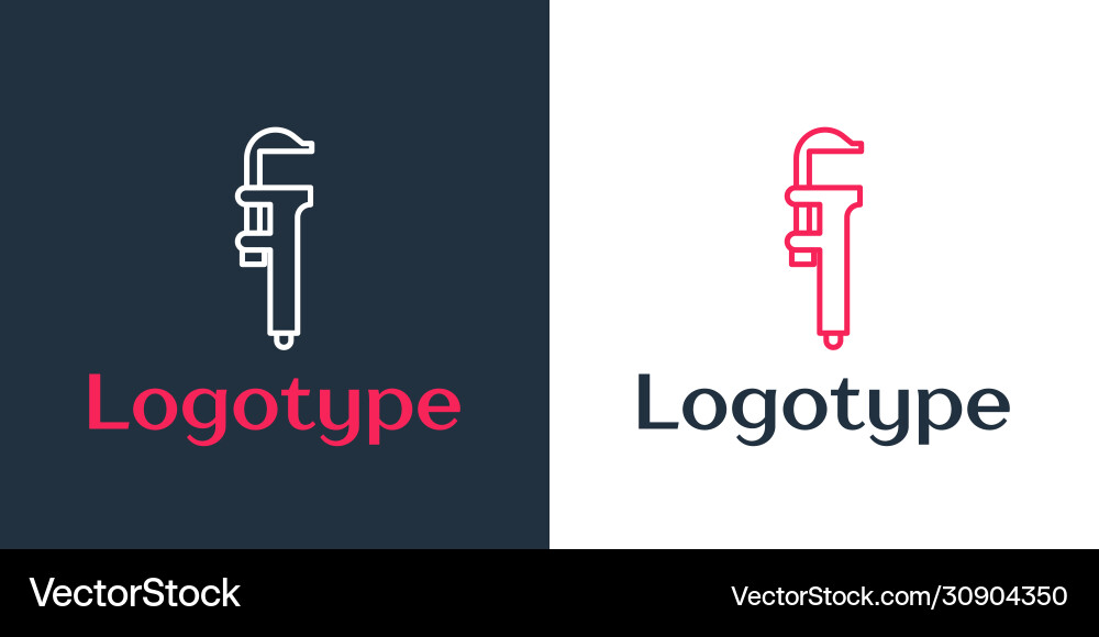 Logotype line calliper or caliper and scale icon Vector Image