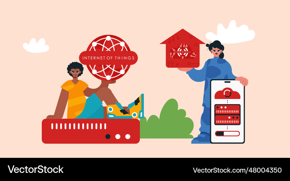 Representation of the iot modify and back bunch Vector Image