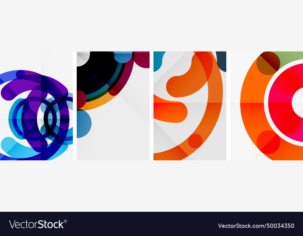 Set of line design circle posters Royalty Free Vector Image