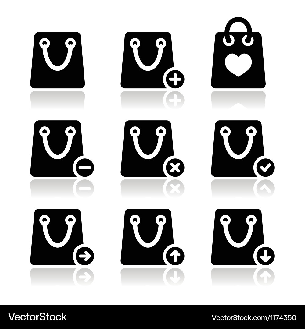 Shopping bag icons set Royalty Free Vector Image