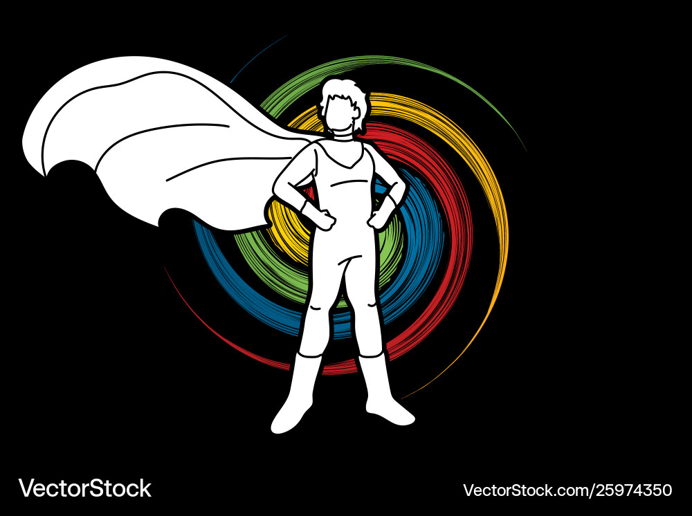 Super hero action cartoon graphic Royalty Free Vector Image
