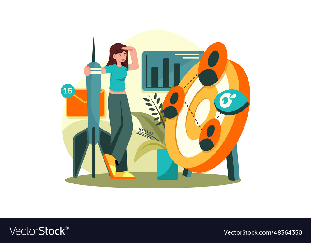 Target audience concept a flat isolated on white Vector Image