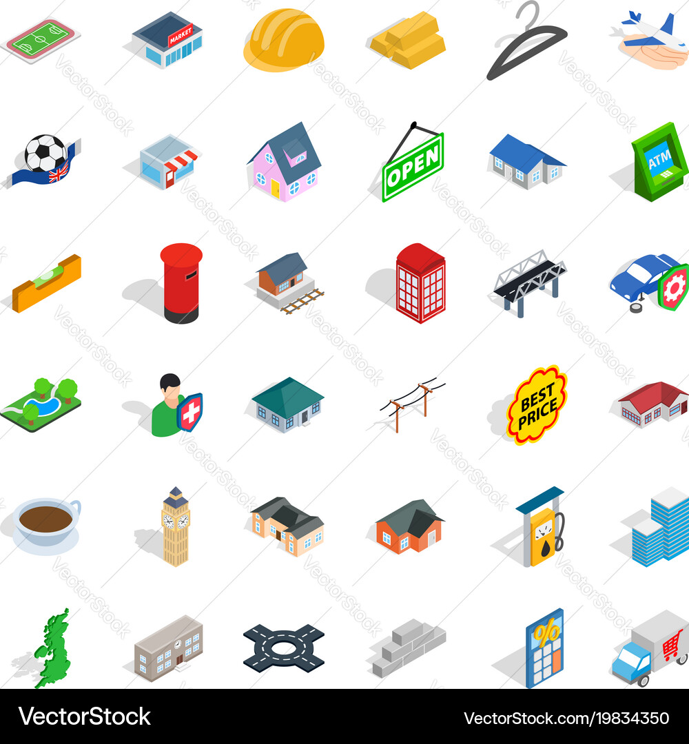 Urban development icons set isometric style Vector Image