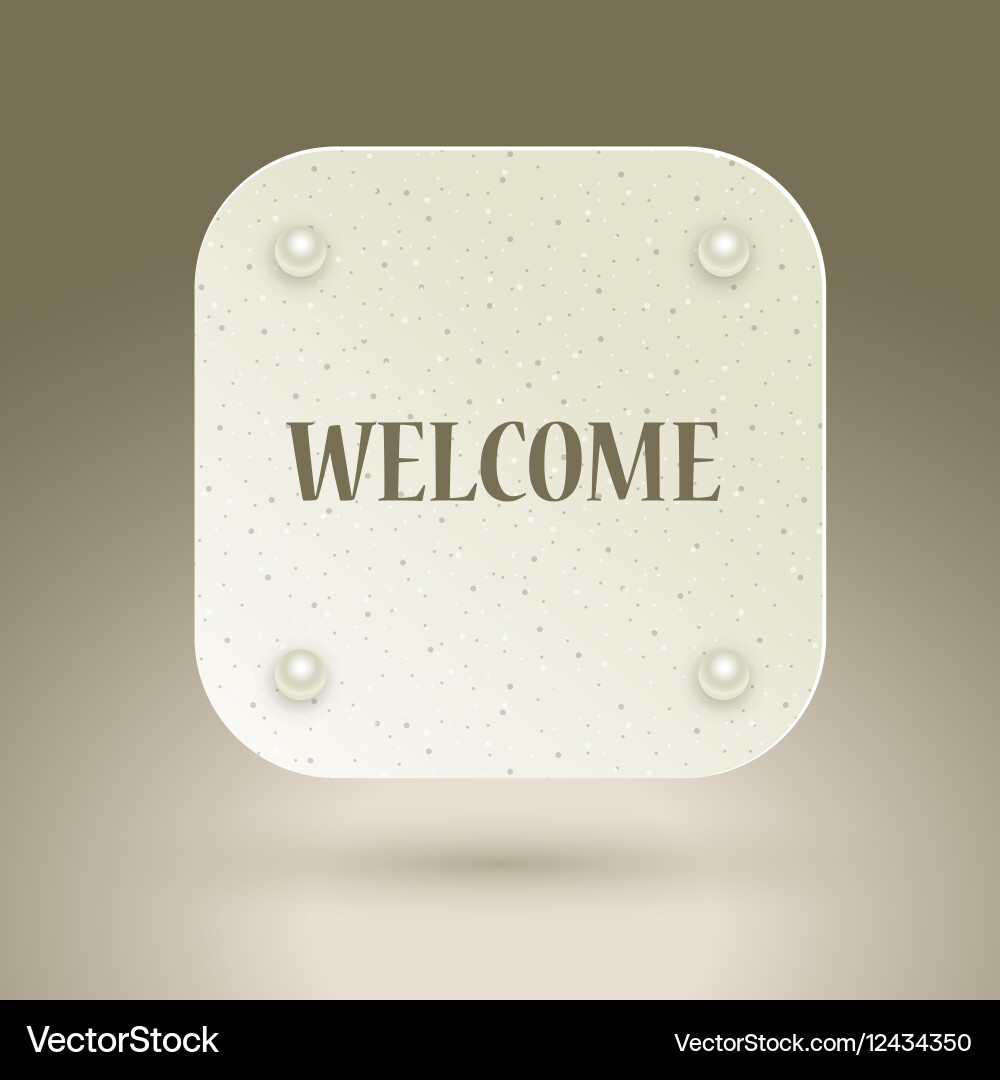 Welcome sign icon with invitation Royalty Free Vector Image