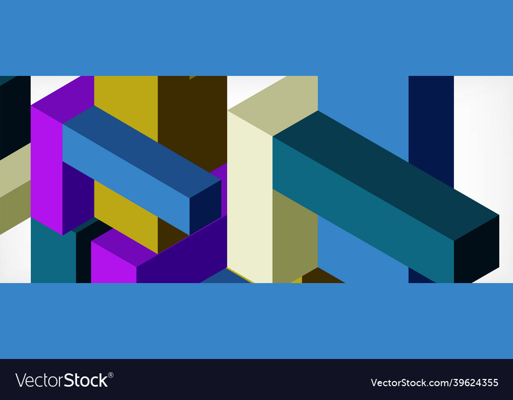 Abstract background 3d cubes cubic elements Vector Image