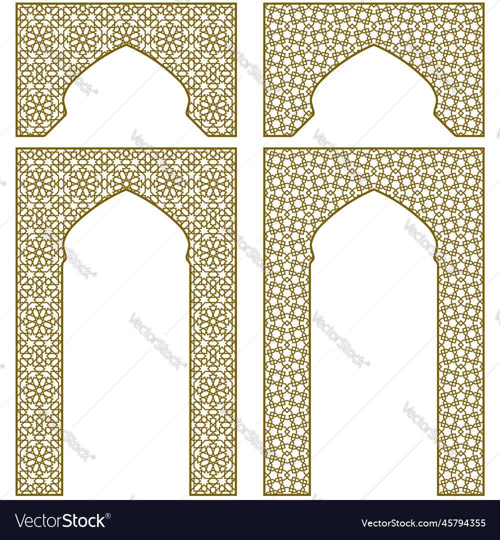 Arches and frames four design elements two Vector Image