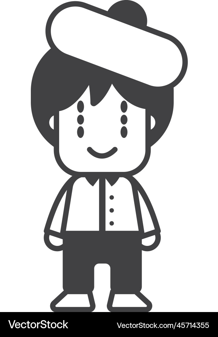 Artist character in minimal style Royalty Free Vector Image
