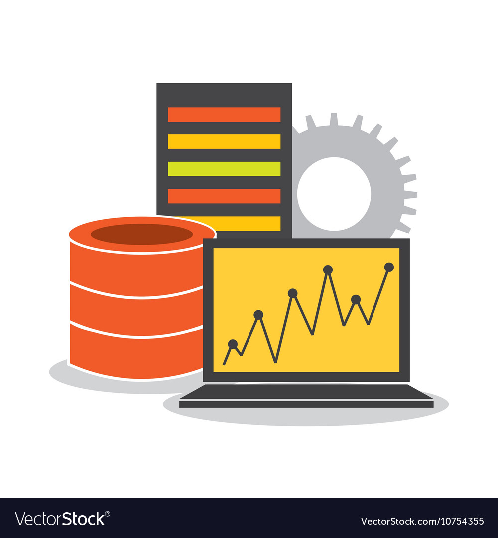 Big data center flat icons Royalty Free Vector Image