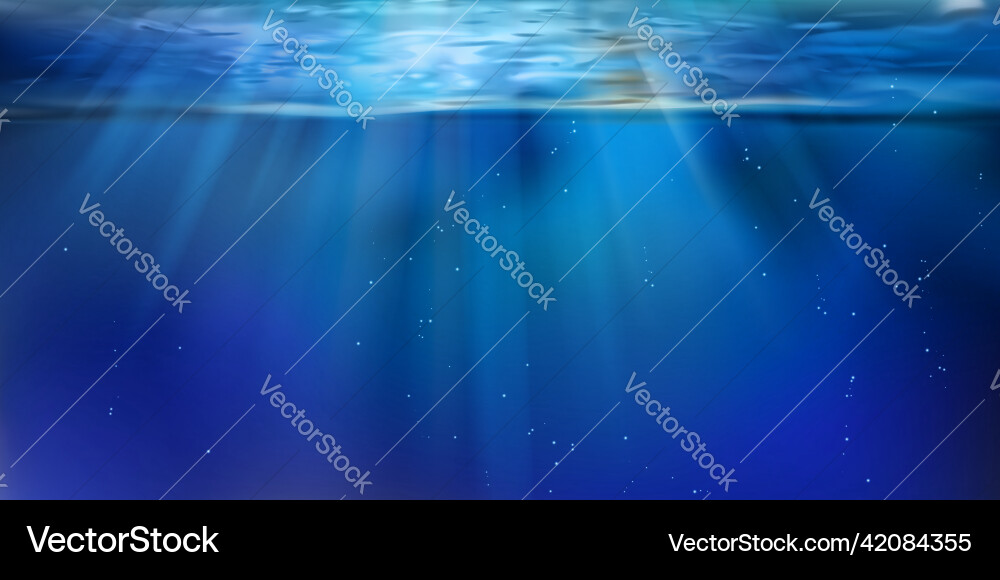 Blue underwater background bottom view texture Vector Image