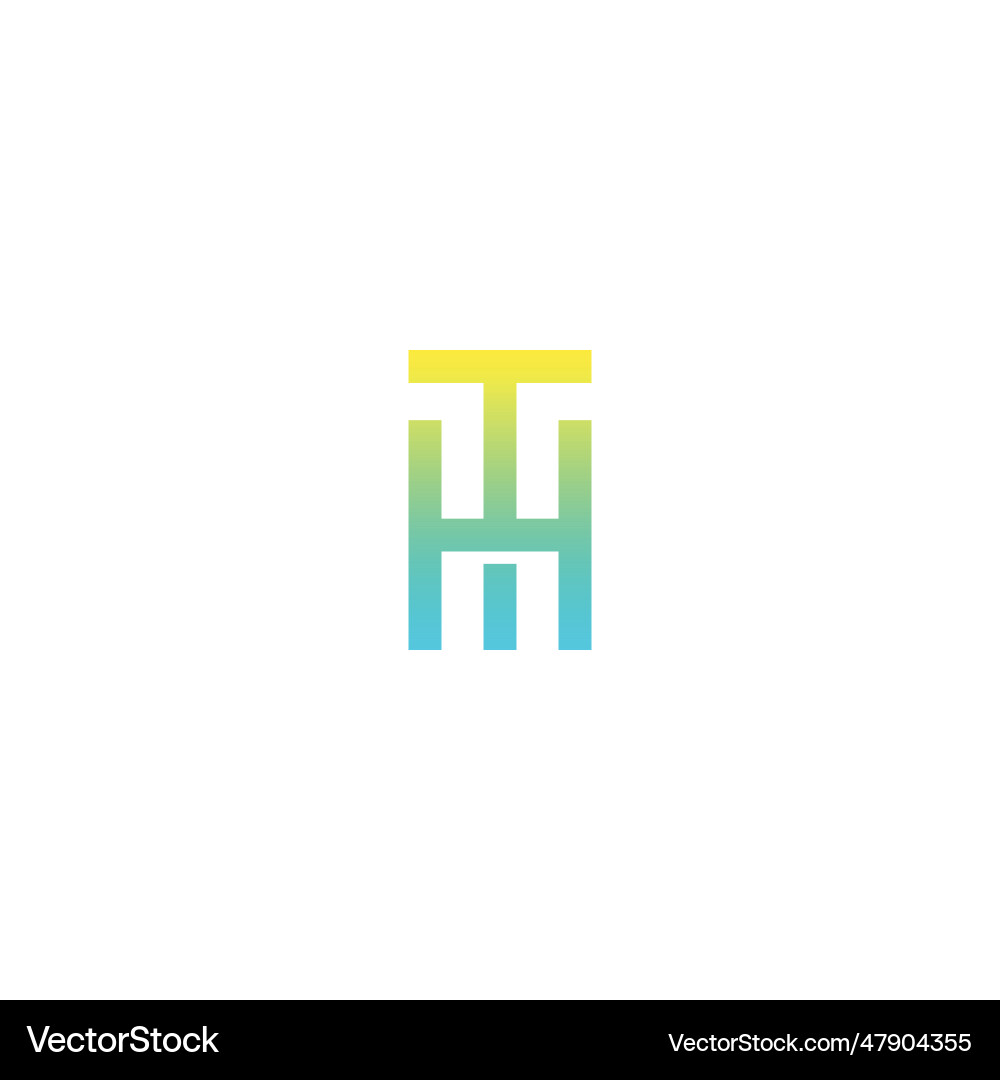 Letter ht logo design th icon Royalty Free Vector Image