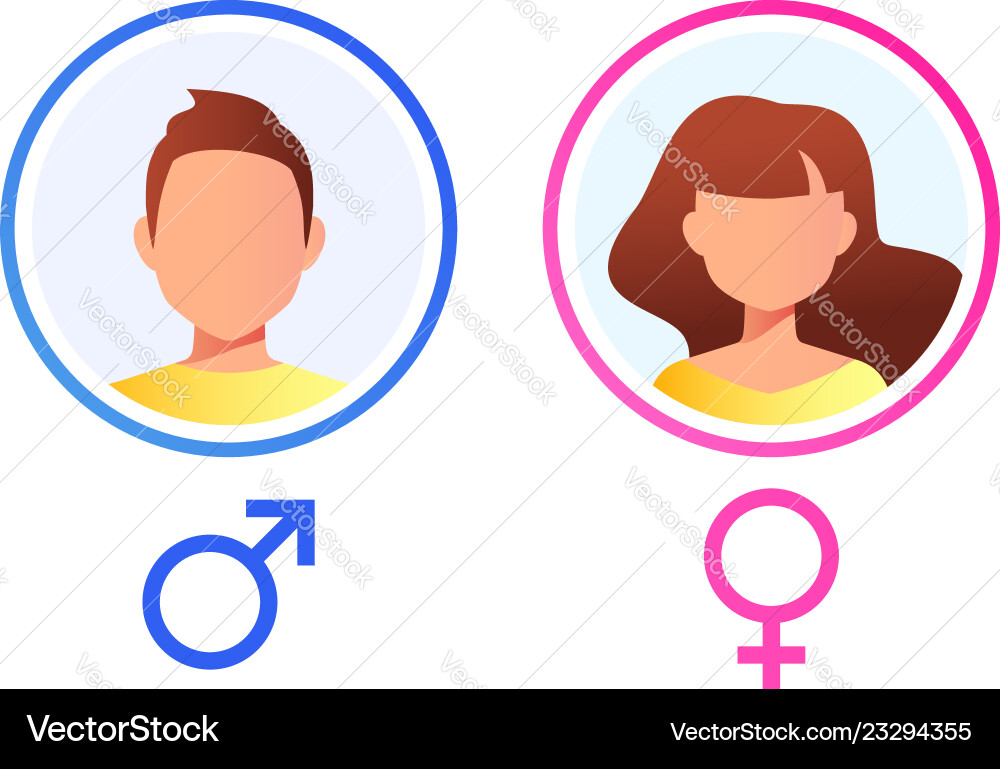 Male and female icon set Royalty Free Vector Image