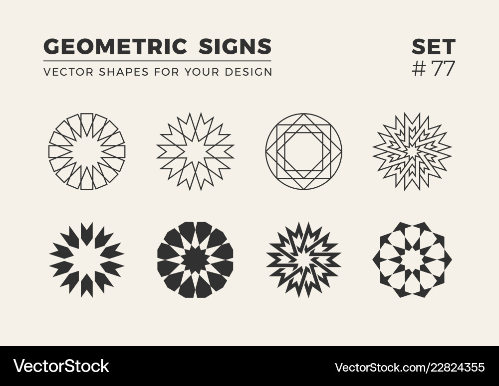 Set eight minimalistic trendy shapes stylish Vector Image