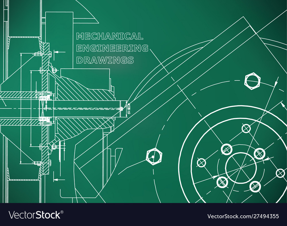 Technical mechanical engineering background Vector Image