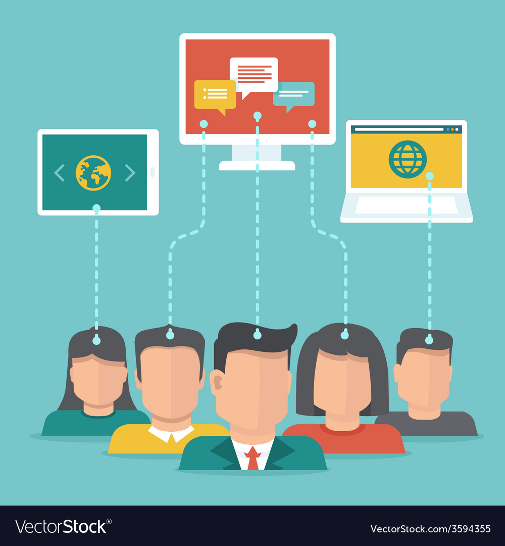 User generated content concept in flat style Vector Image