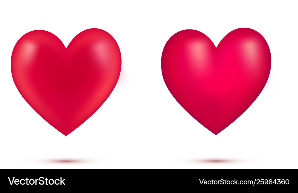 3d realistic red heart isolated on white Vector Image