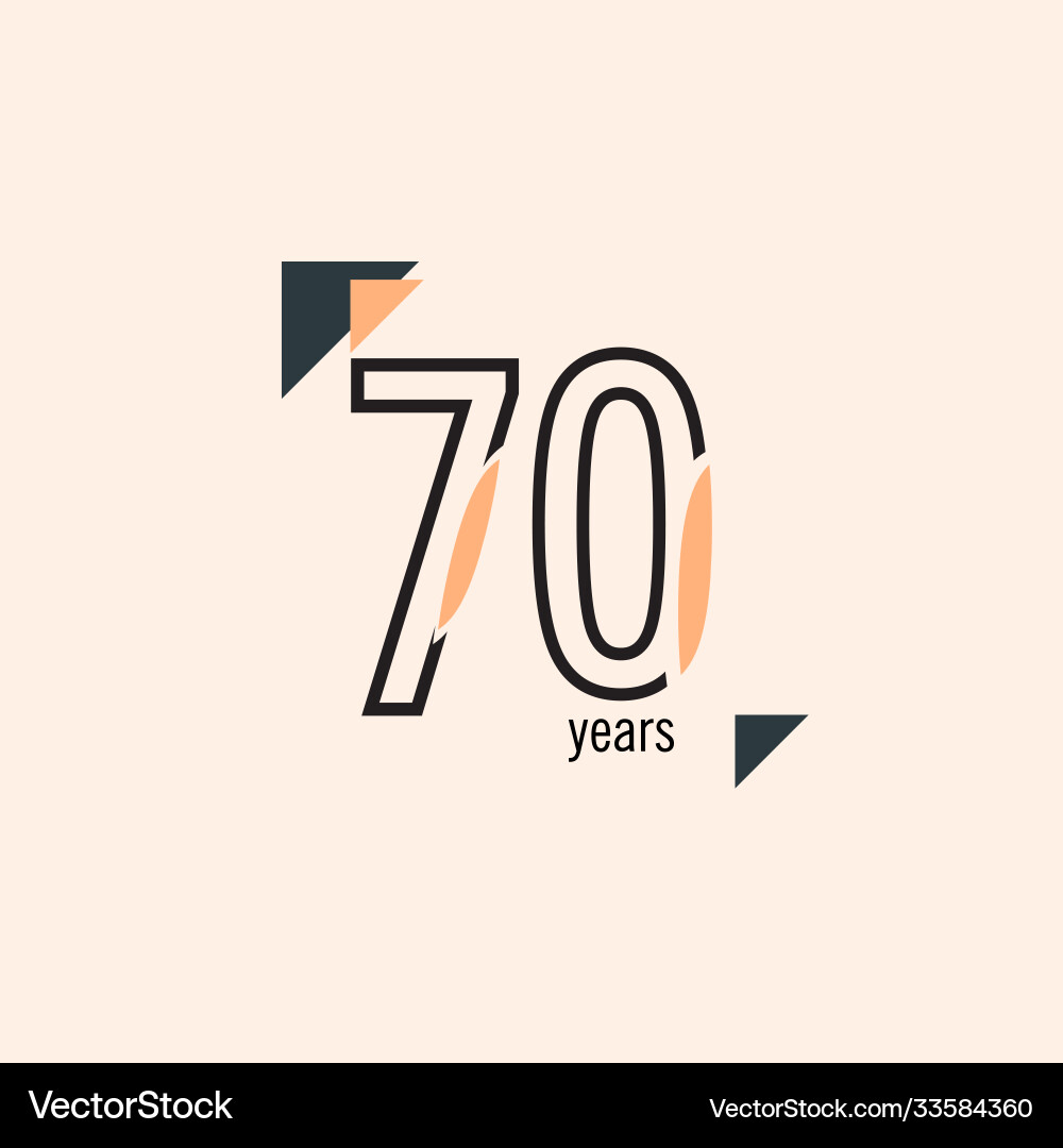 70 years anniversary retro line template design Vector Image